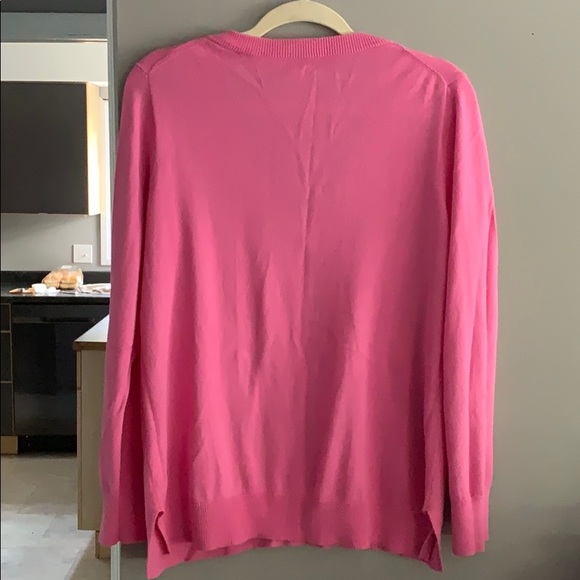 J. Crew | Sweaters | J Crew Pink V Neck Sweater Oversized Medium | Poshmark